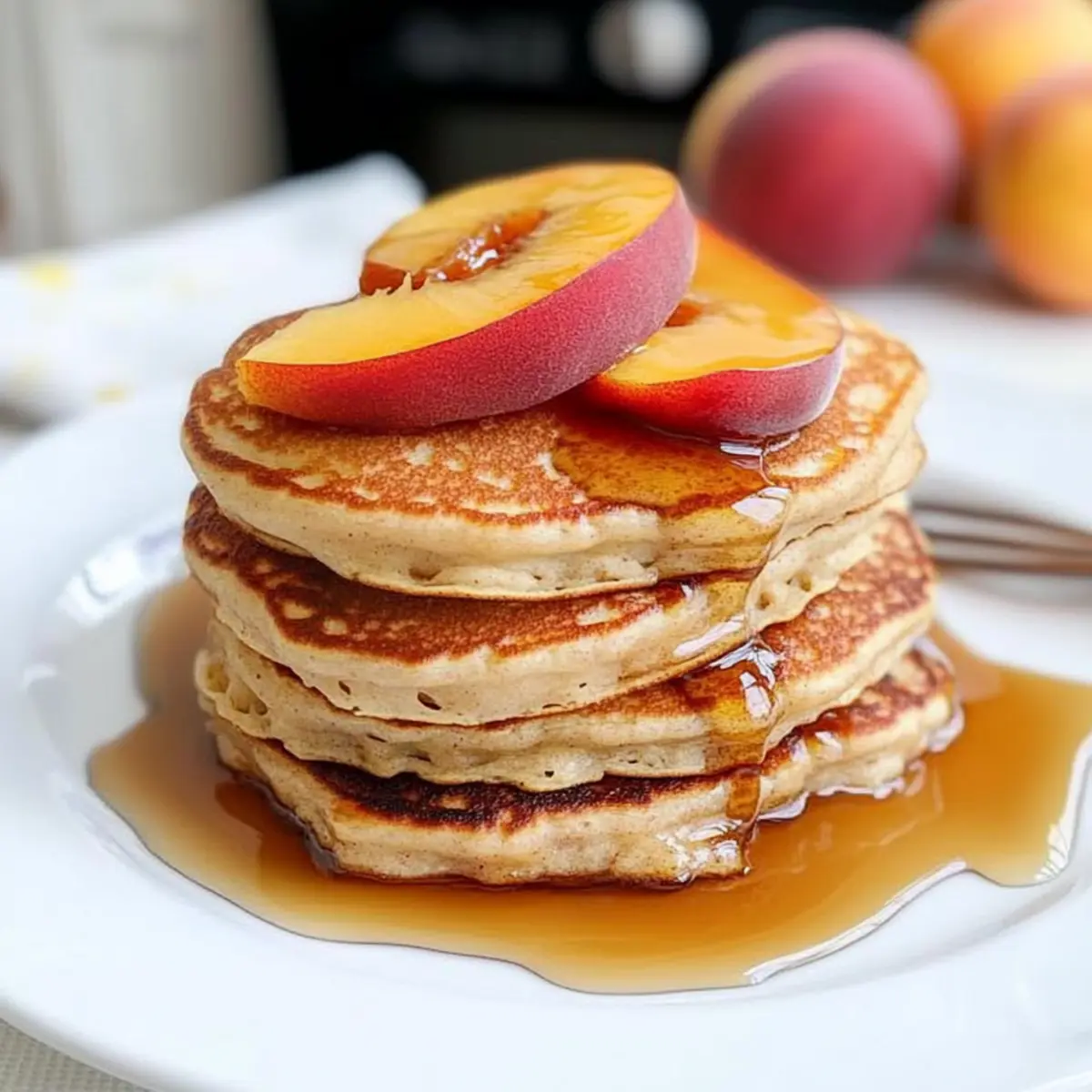 Irresistibly Fluffy Cinnamon Peach Pancakes for Breakfast